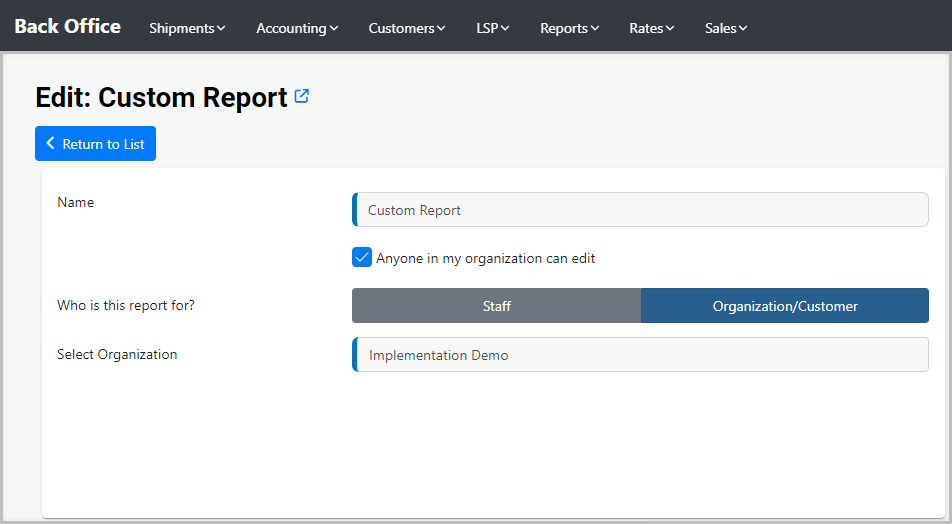 Custom Report Builder