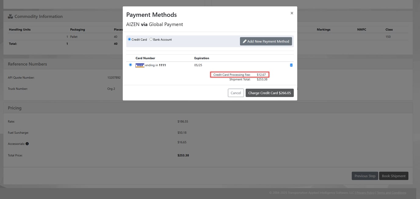 Credit Card Processing Fee (surcharge)