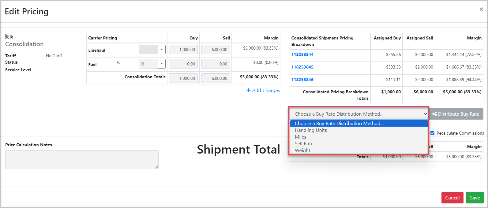 Shipment Consolidation