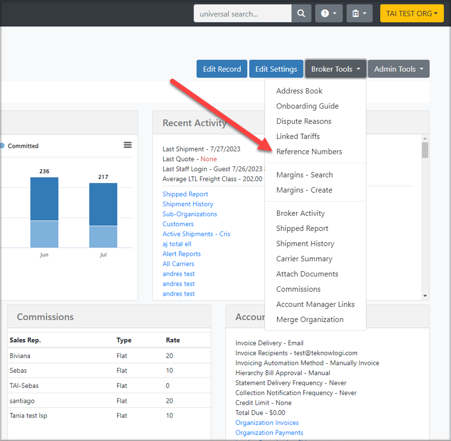 Shipment Reference Numbers