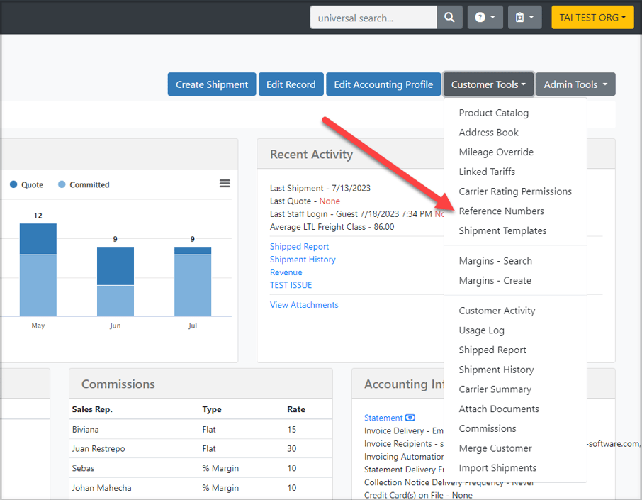 Shipment Reference Numbers