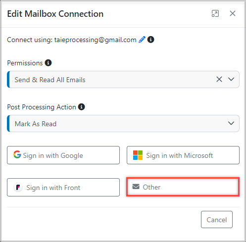 IMAP- Staff Mailbox Configuration