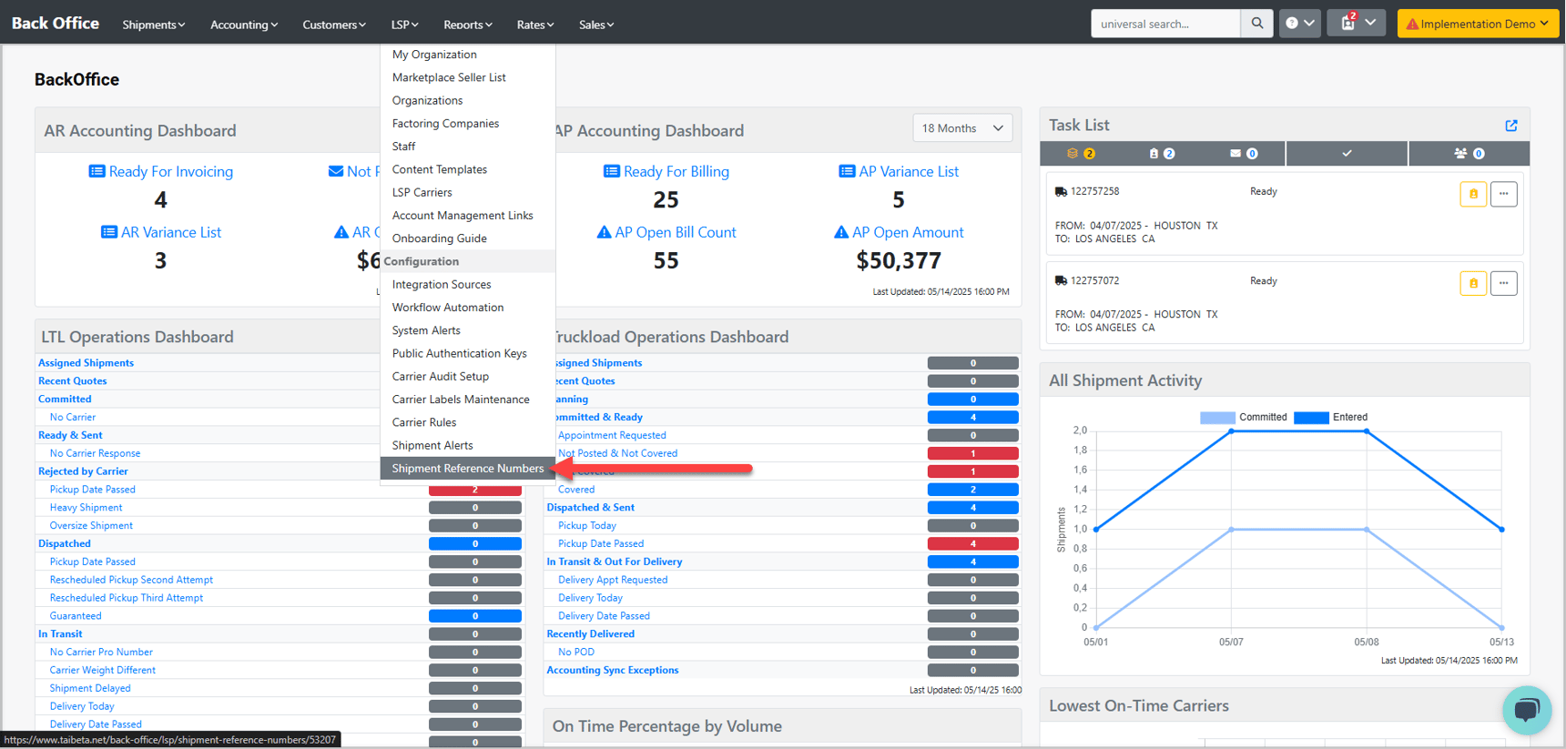 Custom Shipment Reference Numbers