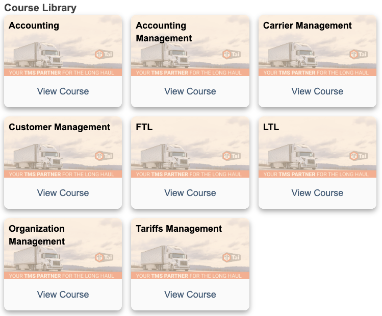 TMS Training for New Customers