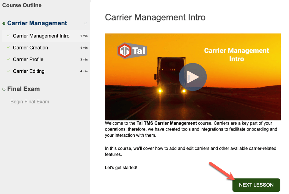 TMS Training for New Customers