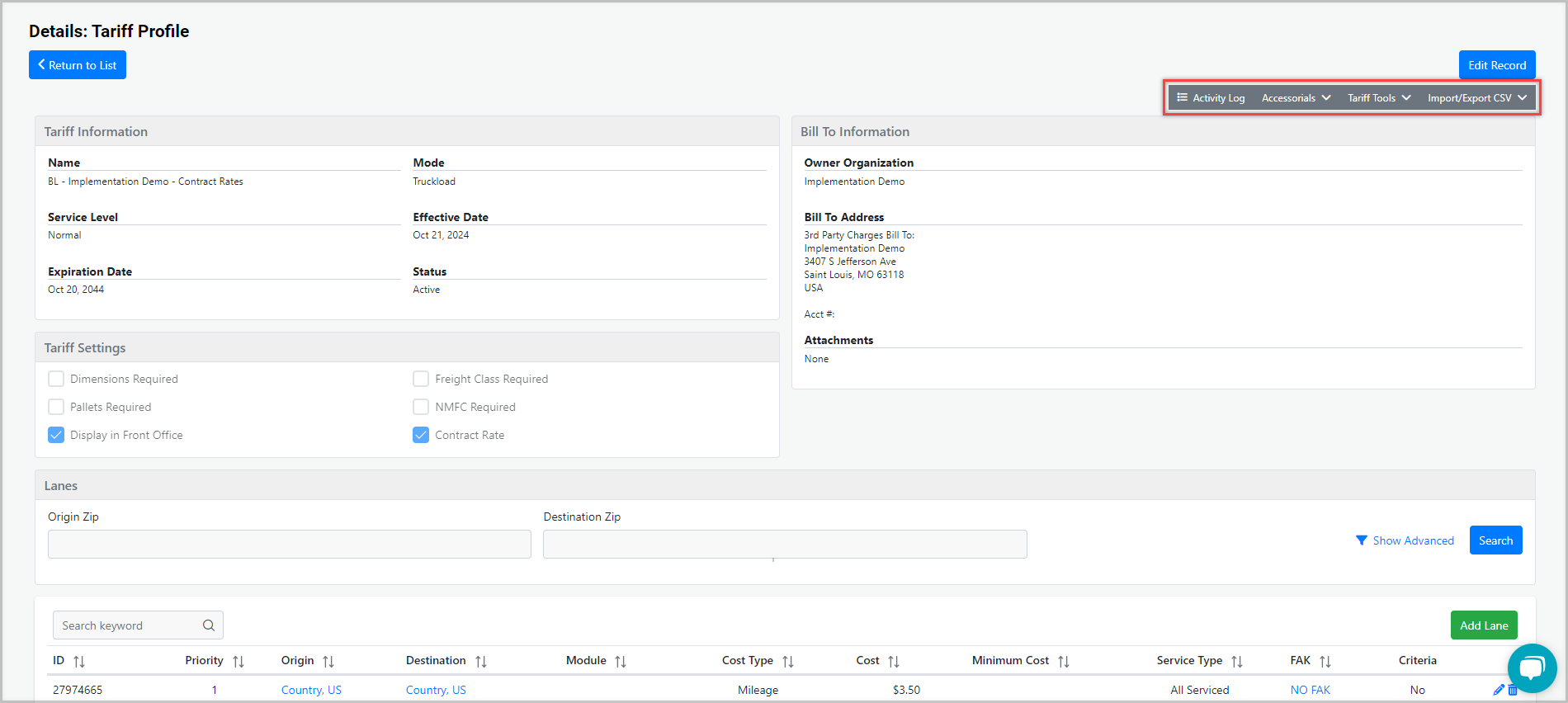 How to Create Manual Tariffs
