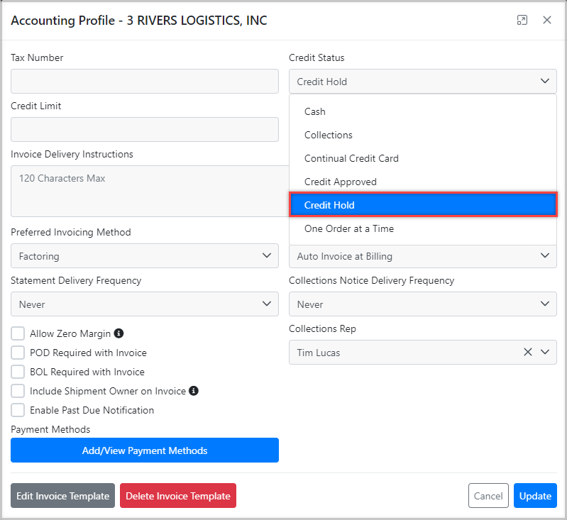 Credit Hold Workflow