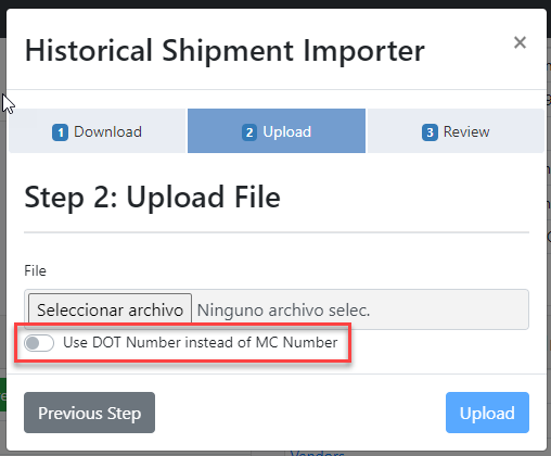 How to Upload Shipment History